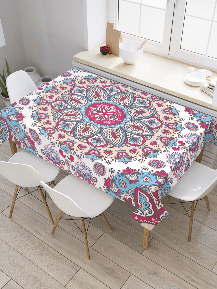 Прямоугольная водоотталкивающая скатерть на стол JoyArty с рисунком "Восточная сказка" 120 на ...