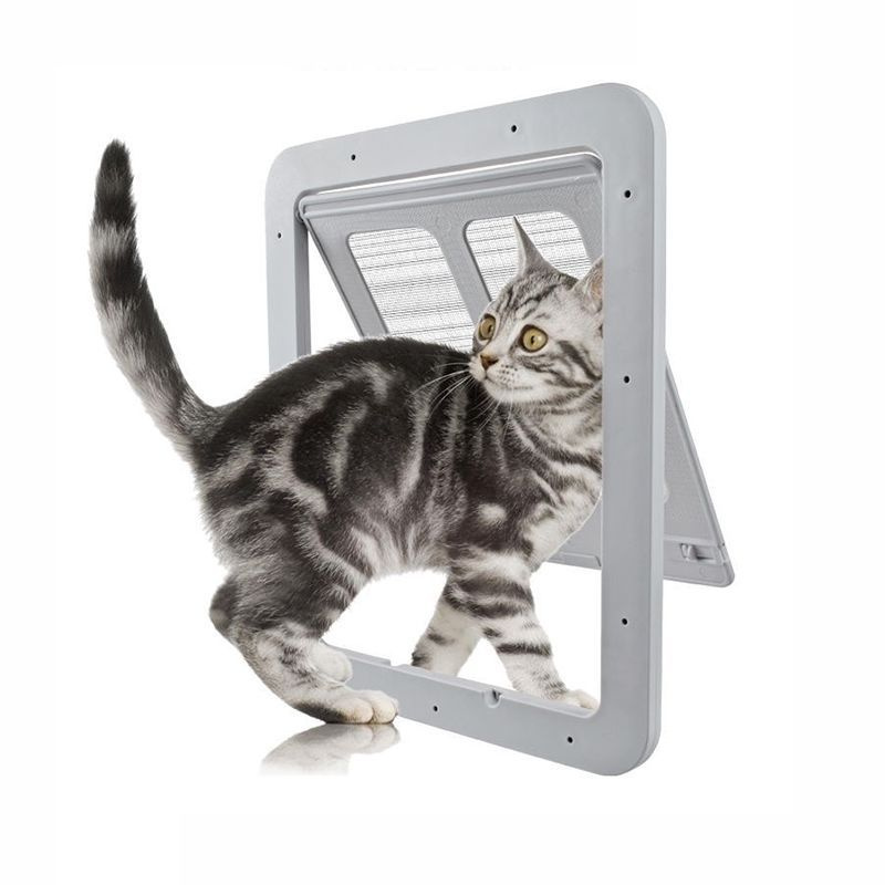 Дверь для собак и кошек 37*43 см, белое / Дверца для домашних животных ...