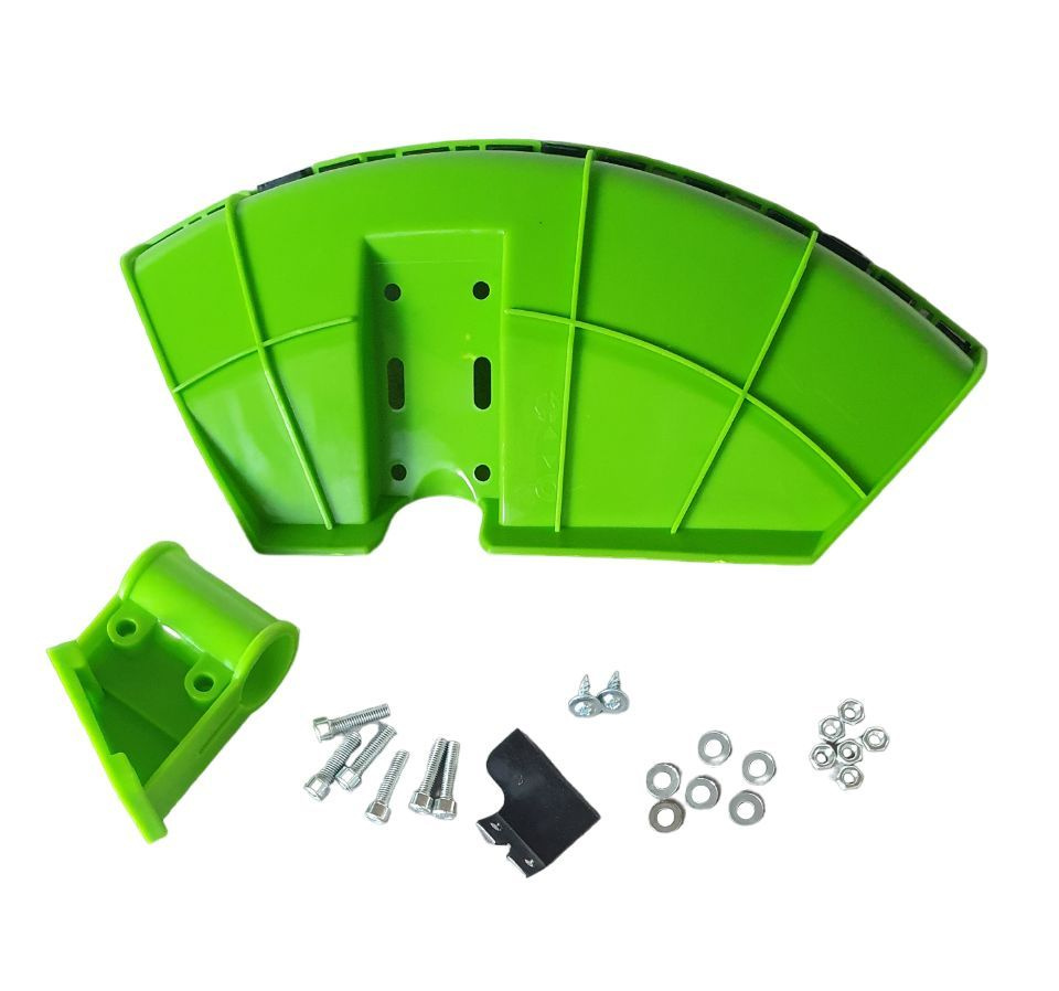 Кожух защитный в сборе ЗЕЛЕНЫЙ под хомут d26 для триммера / мотокосы / бензокосы 26 33 43 52 ...