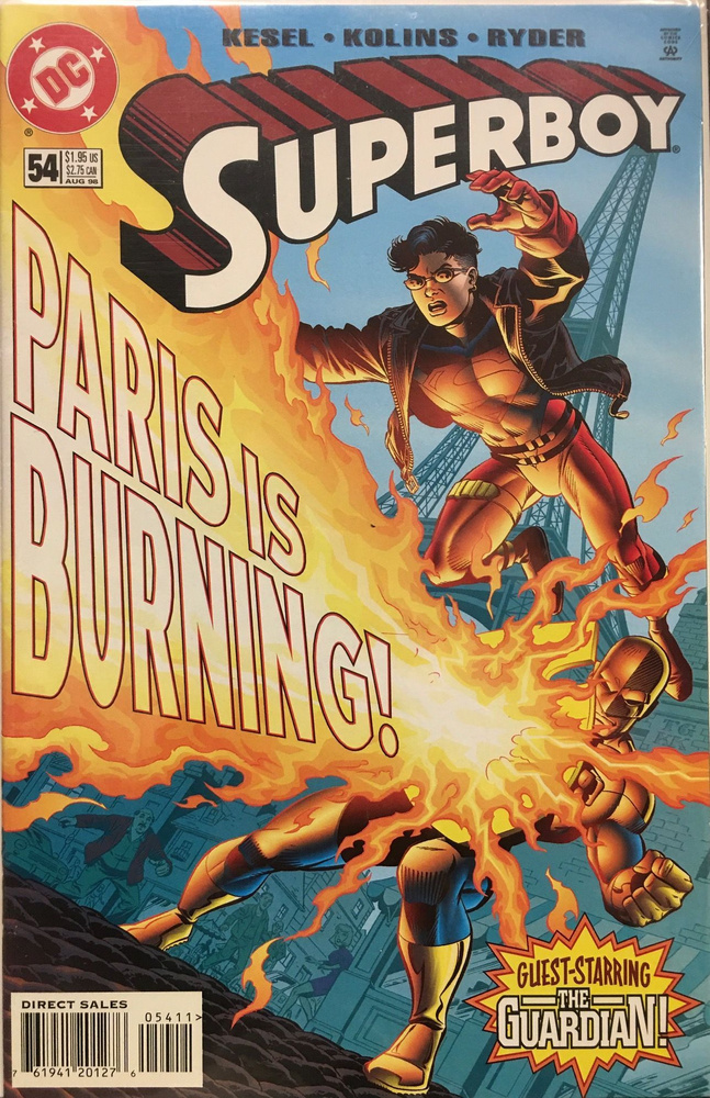 SuperBoy #54 Aug 98. Paris is Burning. DC Comics. Оригинальный комикс ...