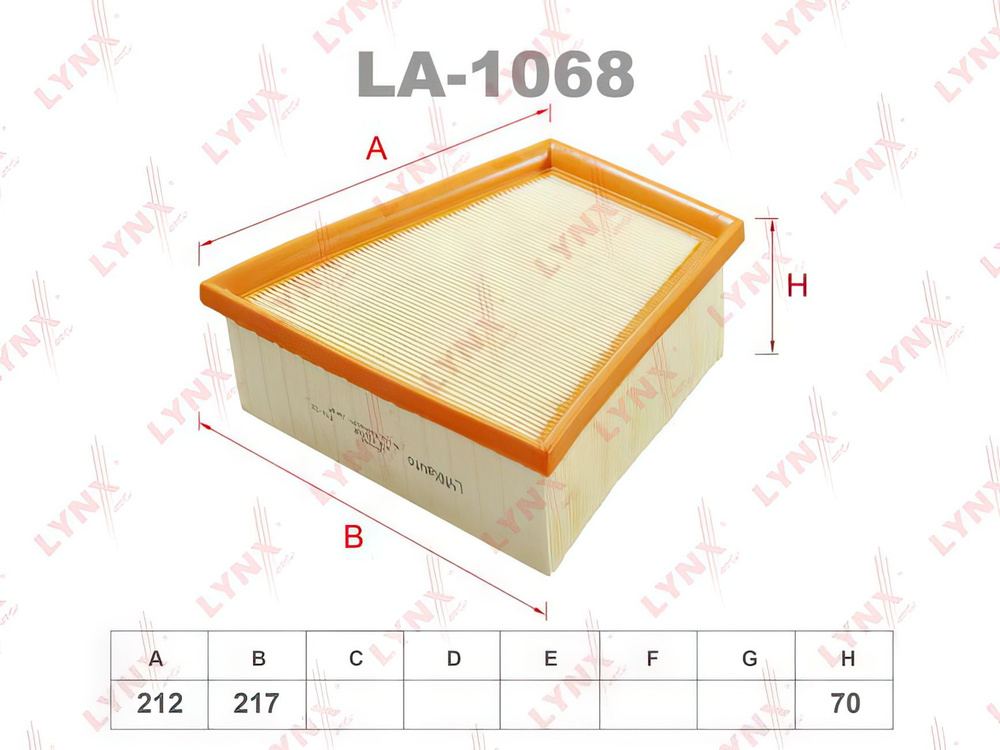Фильтр воздушный LYNXauto LA1068#LYNXAUTO - купить по выгодным ценам в ...