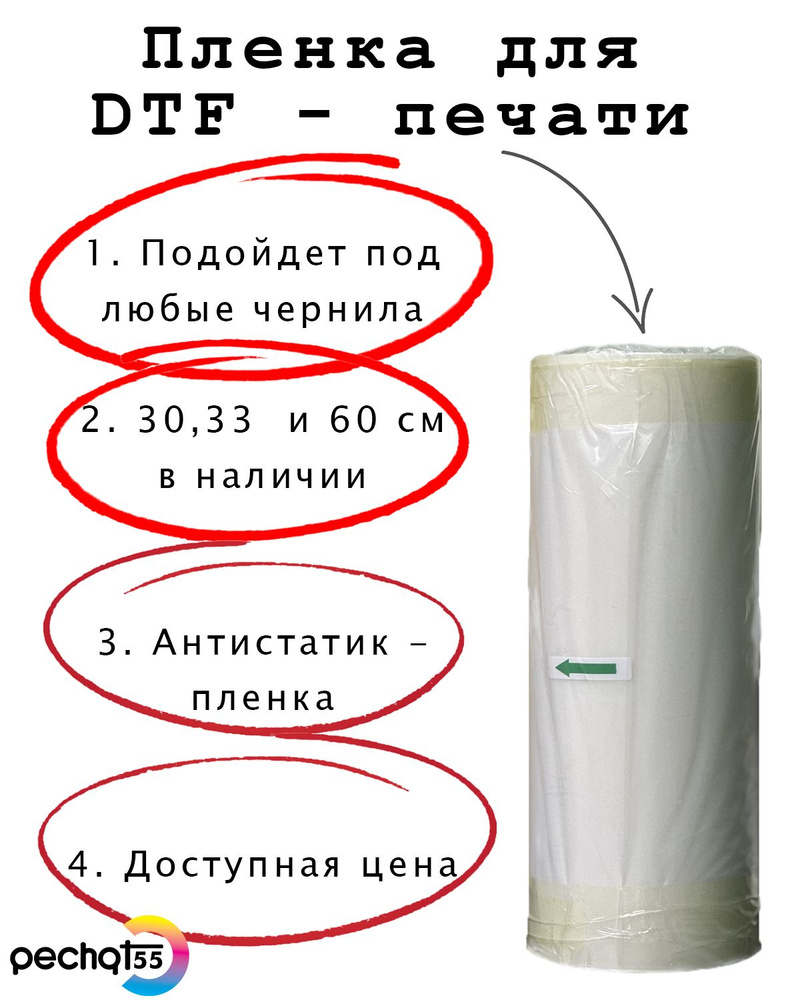 Пленка для DTF(ДТФ) - печати 60 см, DTF - печать - купить с доставкой по выгодным ценам в ...