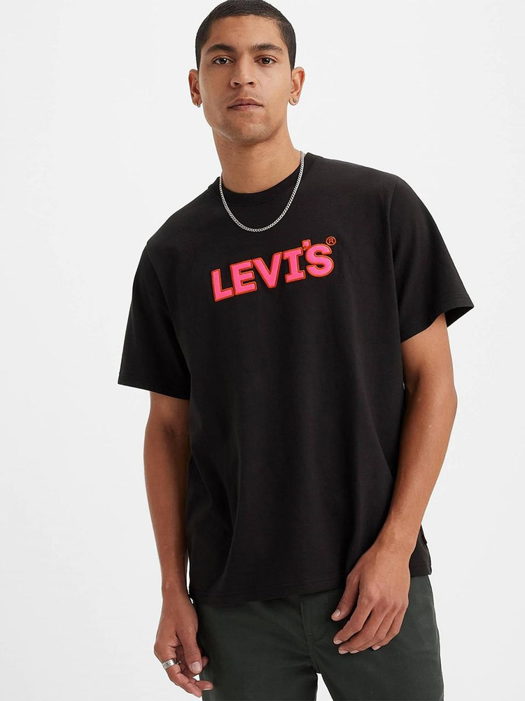 Футболка Levi's, размер 54, 52, цвет черный, 100% хлопок - купить по ...