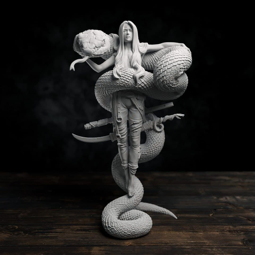 Фигурка lillith snake (не окрашенная - серого цвета, сборная из частей ...