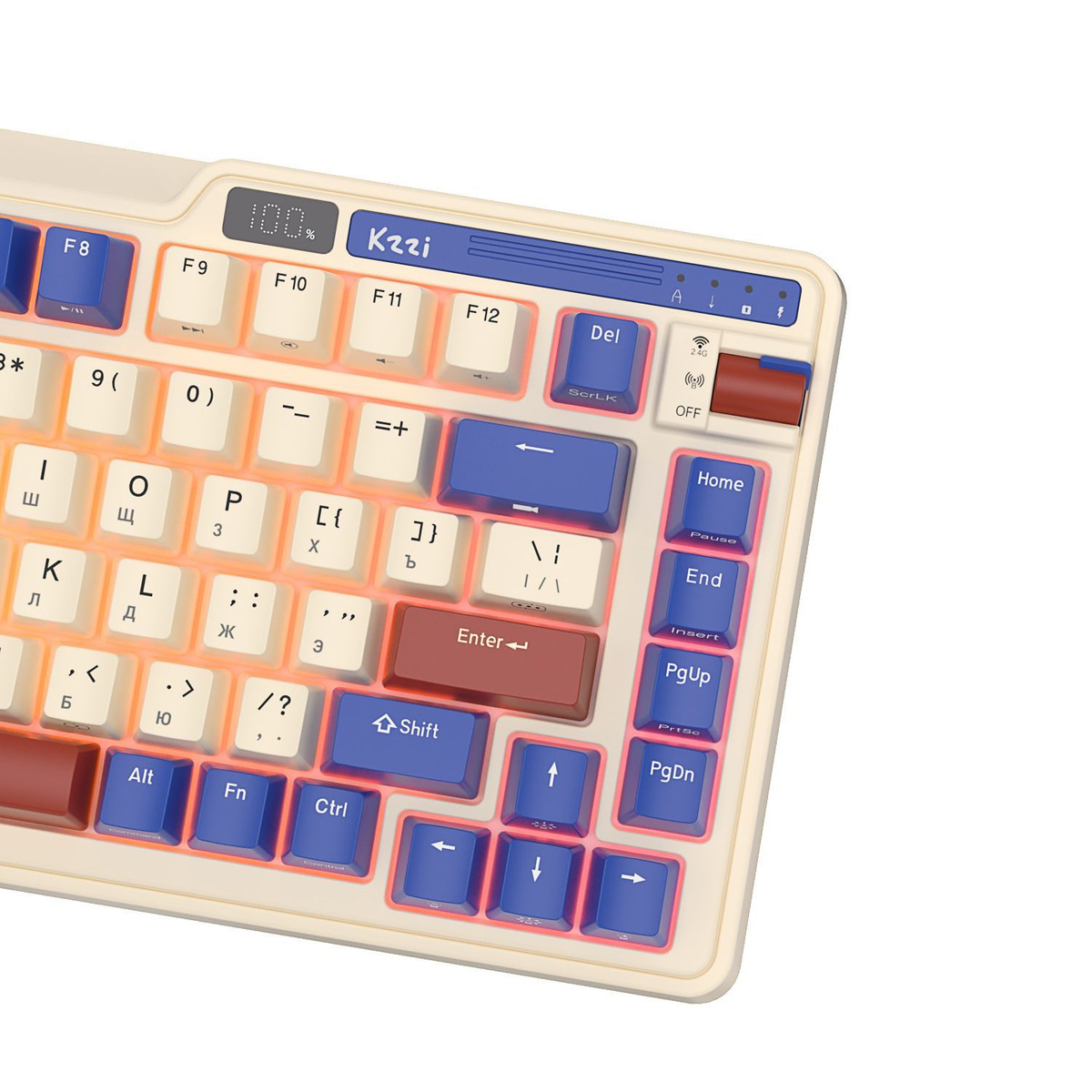 Клавиатура Kzzi K75 PRO Rhine Kzzi Eternity tactile switch,Type C-C-A/Bluetooth/Wi-Fi, 3750мАч ...