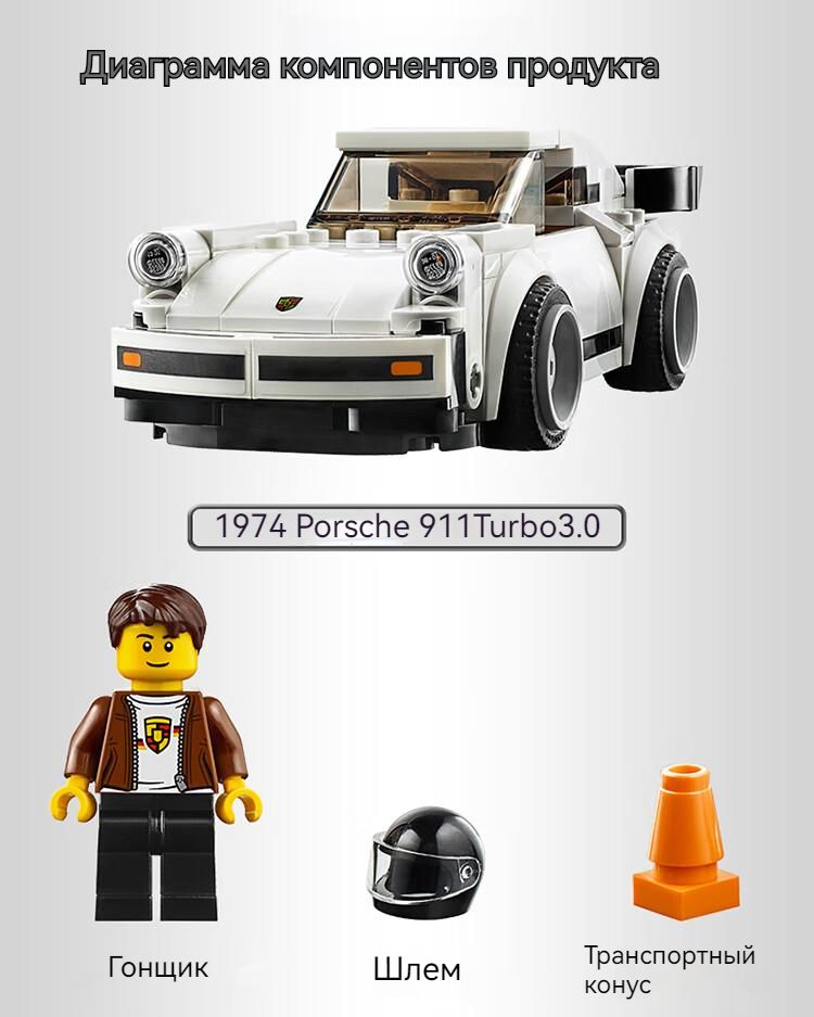 Лего Speed Champions серия, LEGO Конструктор, лего 75895 1974 Porsche ...