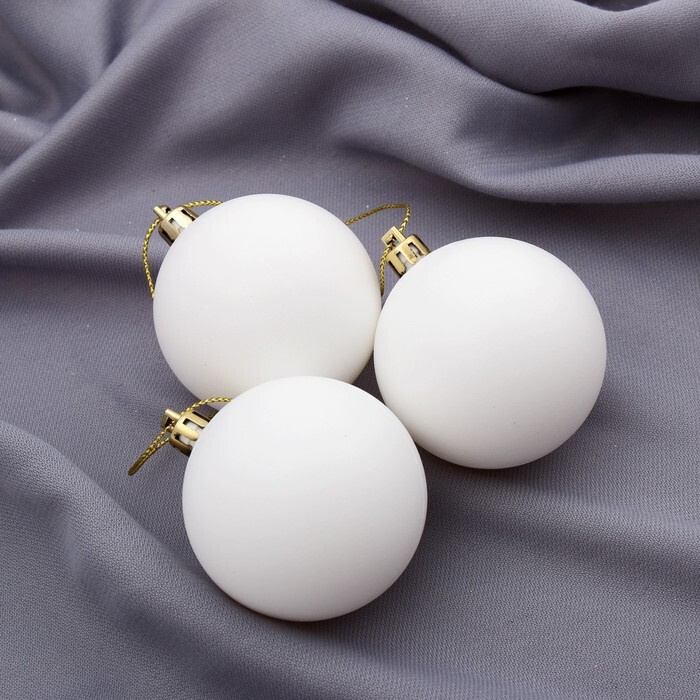 Набор елочных шаров "Матовый", шарик-подвеска на ёлку, пластиковая ...