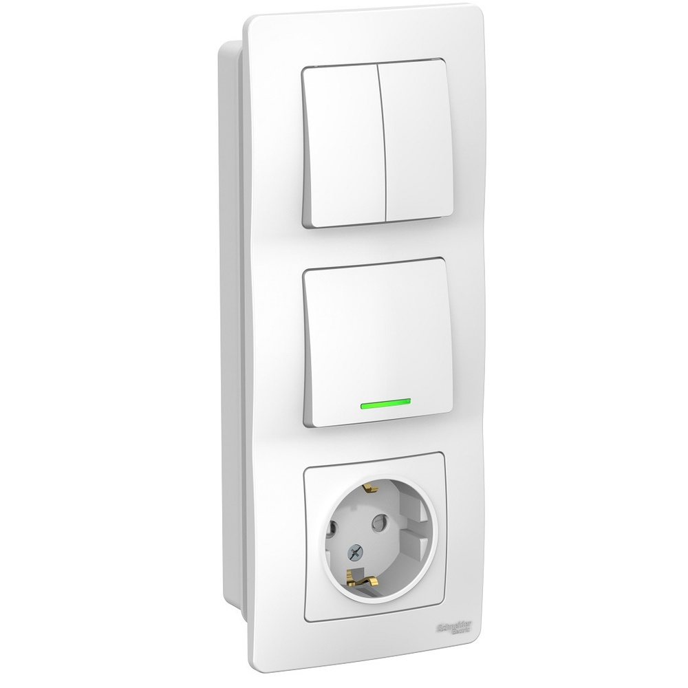 Розетка Schneider Electric Blanca с заземлением и защитными шторками ...