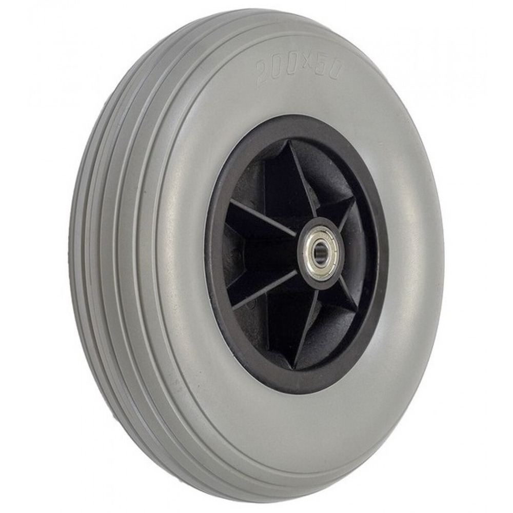 Колесо 200x50 полиуретановое серое для инвалидной коляски - купить с ...
