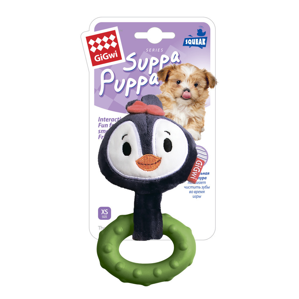 GiGwi Dog Suppa Puppa / Игрушка Гигви для собак Пингвин с пищалкой 15 ...