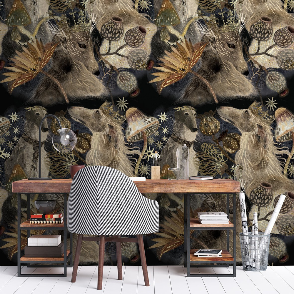 Обои флизелиновые Королевские борзые / Fun House Store / виниловые на флизелине, метровые, 1 м х ...