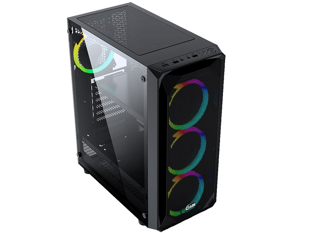 Powercase Компьютерный корпус Mistral Z4 Mesh RGB Tempered Glass без БП ...