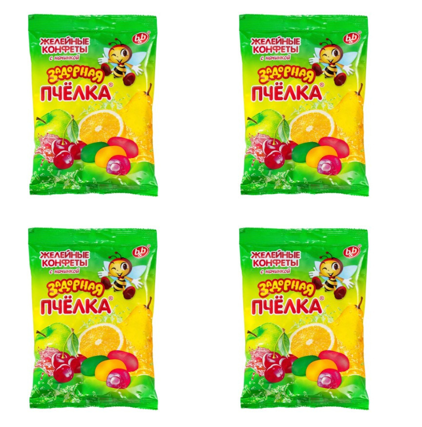 конфеты желейные задорная пчелка / желе / с жидкой начинкой / фруктовые ...