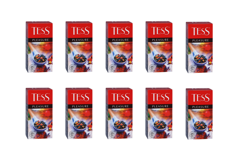 Чай в пакетиках черный Tess Pleasure Плэжа 10шт по 25 пакетиков