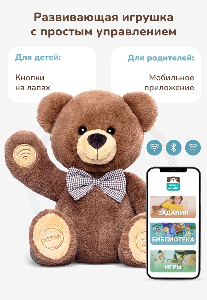 Обучающая интерактивная развивающая мягкая говорящая игрушка Умный ...