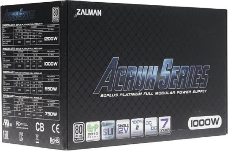 Zalman Блок питания компьютера Acrux Series, 1000 Вт ( ZM1000-ARX ...