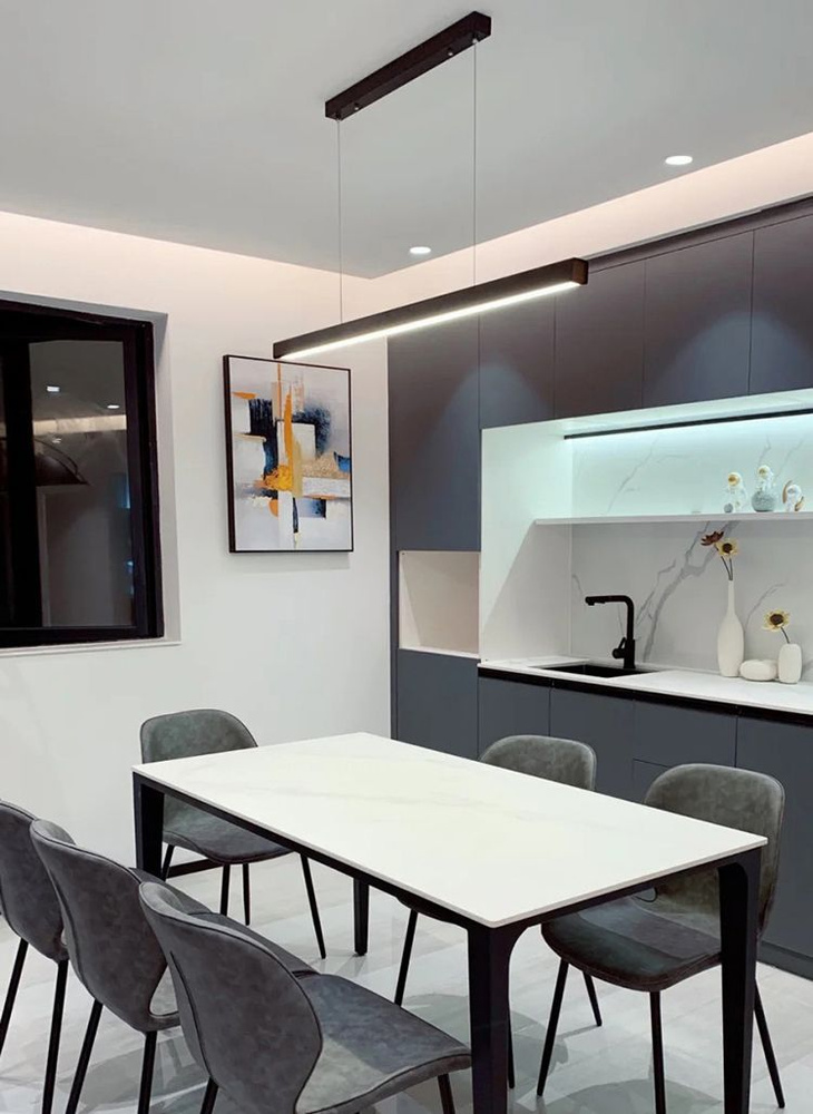 Подвесной линейный светодиодный светильник LOFT черный 80см 25Вт 6500К ...