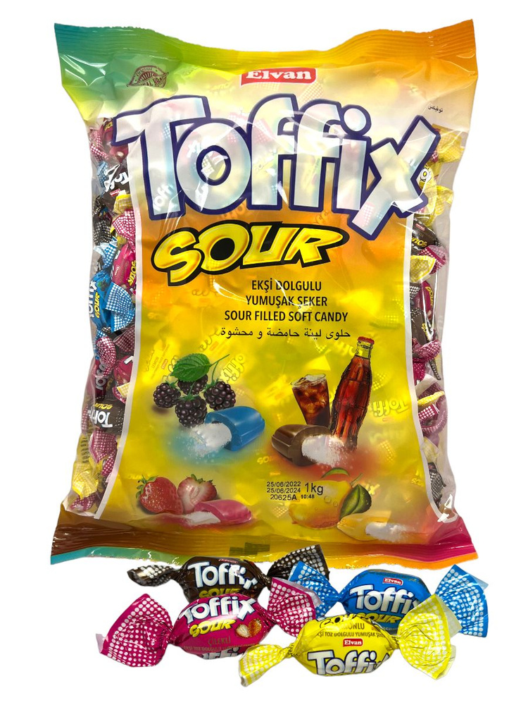 Конфеты жевательные мягкие Toffix Sour Mix, 1кг. - купить с доставкой ...
