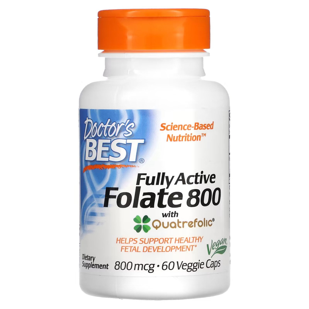 Фолиевая кислота, фолат Doctor's Best Fully Active Folate с Quatrefolic ...