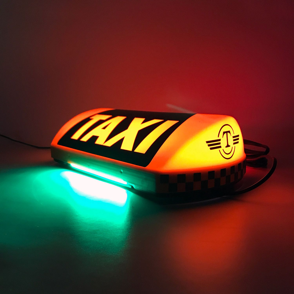 Шашка фонарь знак такси "Метрополь NEON", мощные магниты, надпись TAXI ...