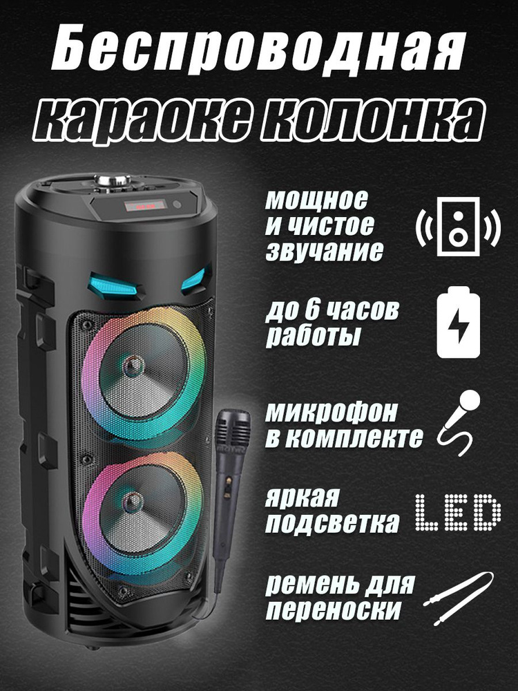 Портативная беспроводная колонка - караоке система с микрофоном ...