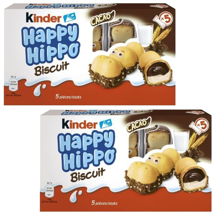 Печенье Kinder Happy Hippo Cacao / Киндер Хеппи Хиппо с какао, 104гр ...