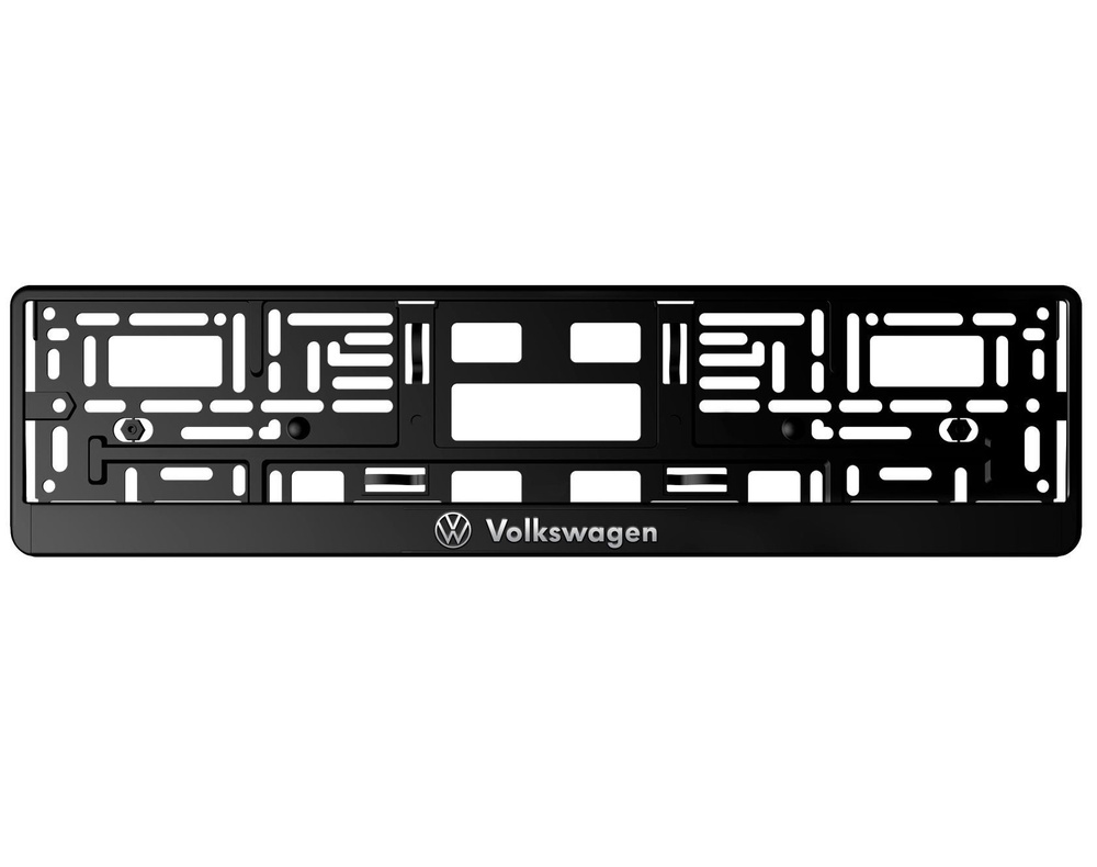 Рамка для номера автомобиля Volkswagen - черная с рельефной ...