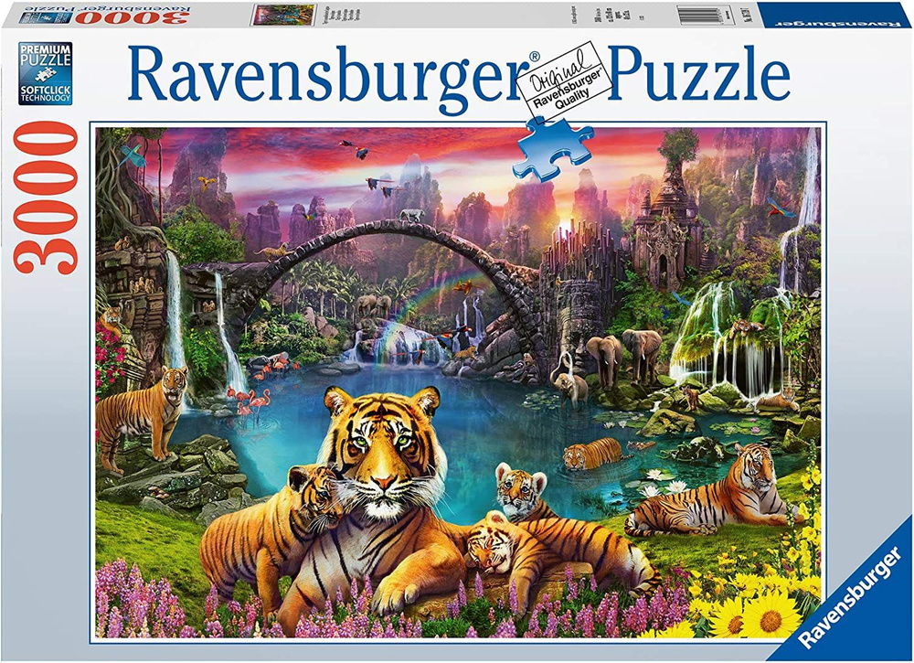 Пазл Ravensburger 3000 деталей, элементов: Тигр в райской лагуне ...