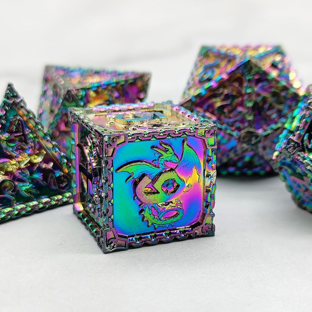 Набор металлических многогранных кубиков DND, игровые кубики D20 D12 ...