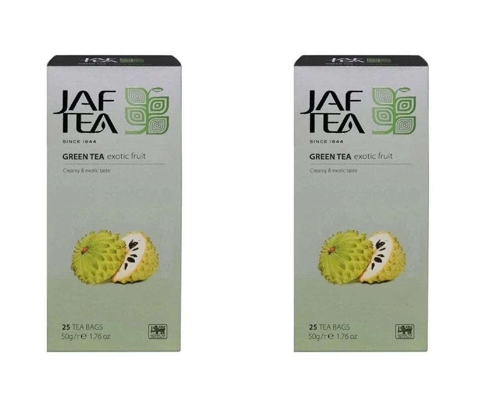 Jaf Tea Зеленый чай Exotic Fruit, c саусепом, 25 пакетиков по 2 г, 2 уп - купить с доставкой по ...