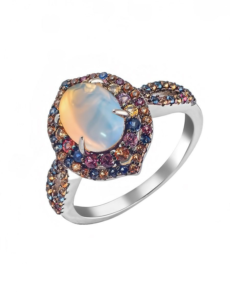 G.st. ЮВЕЛИРНЫЙ ЗАВОД ЗОЛОТОЙ СТАНДАРТ Кольцо из серебра с опалом и ...