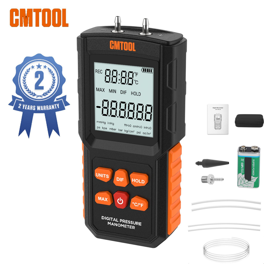 CMTOOL цифровой манометр, 0- 100 кпа, измерение положительного и ...