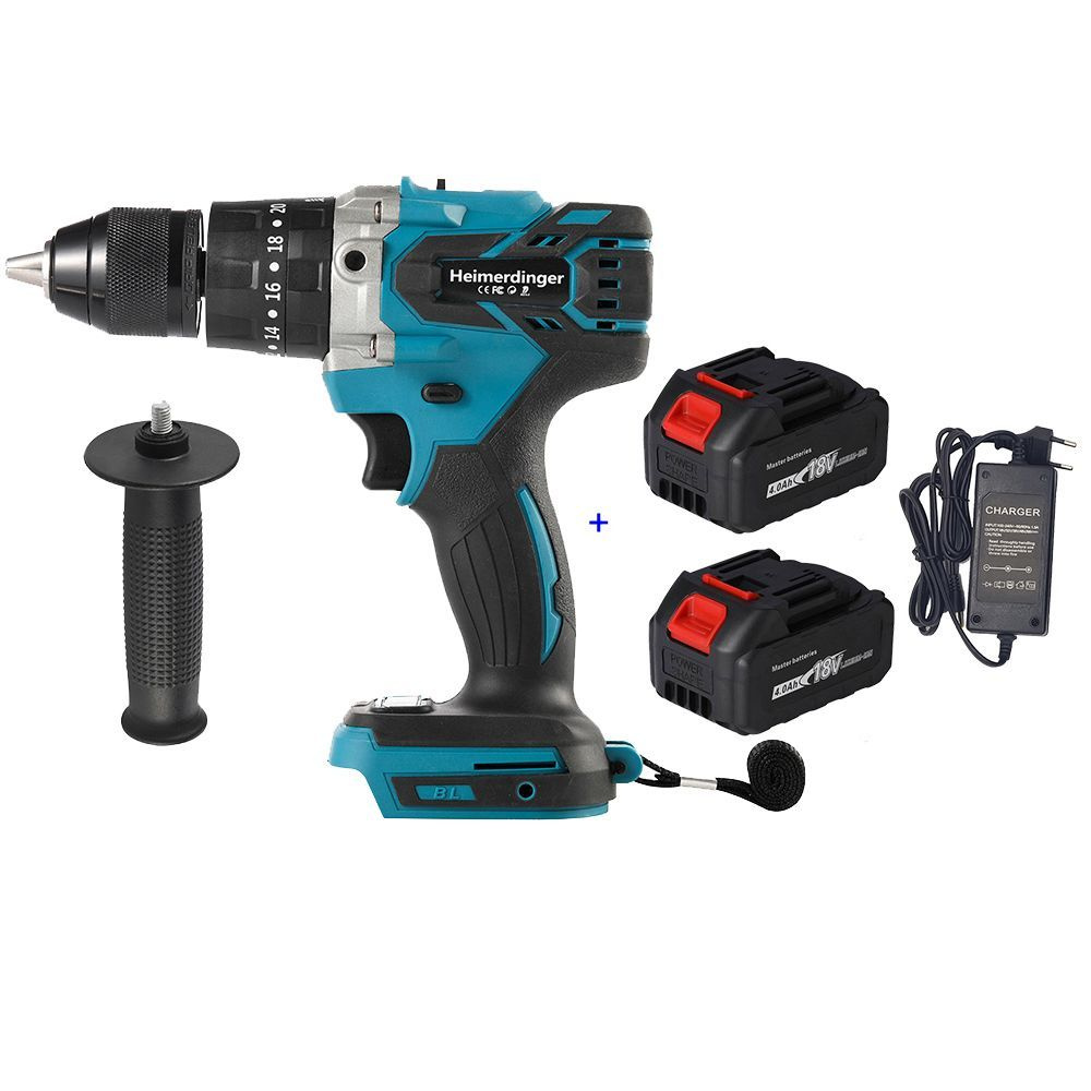 Аккумуляторная ударная бесщеточная дрель-шуруповерт Heimerdinger, 18В ...