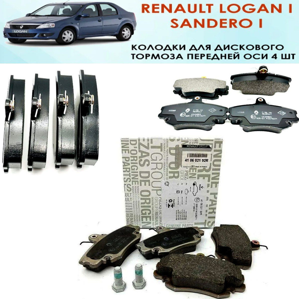 Колодки тормозные Renault 410602192R Внутри - купить по низким ценам в ...