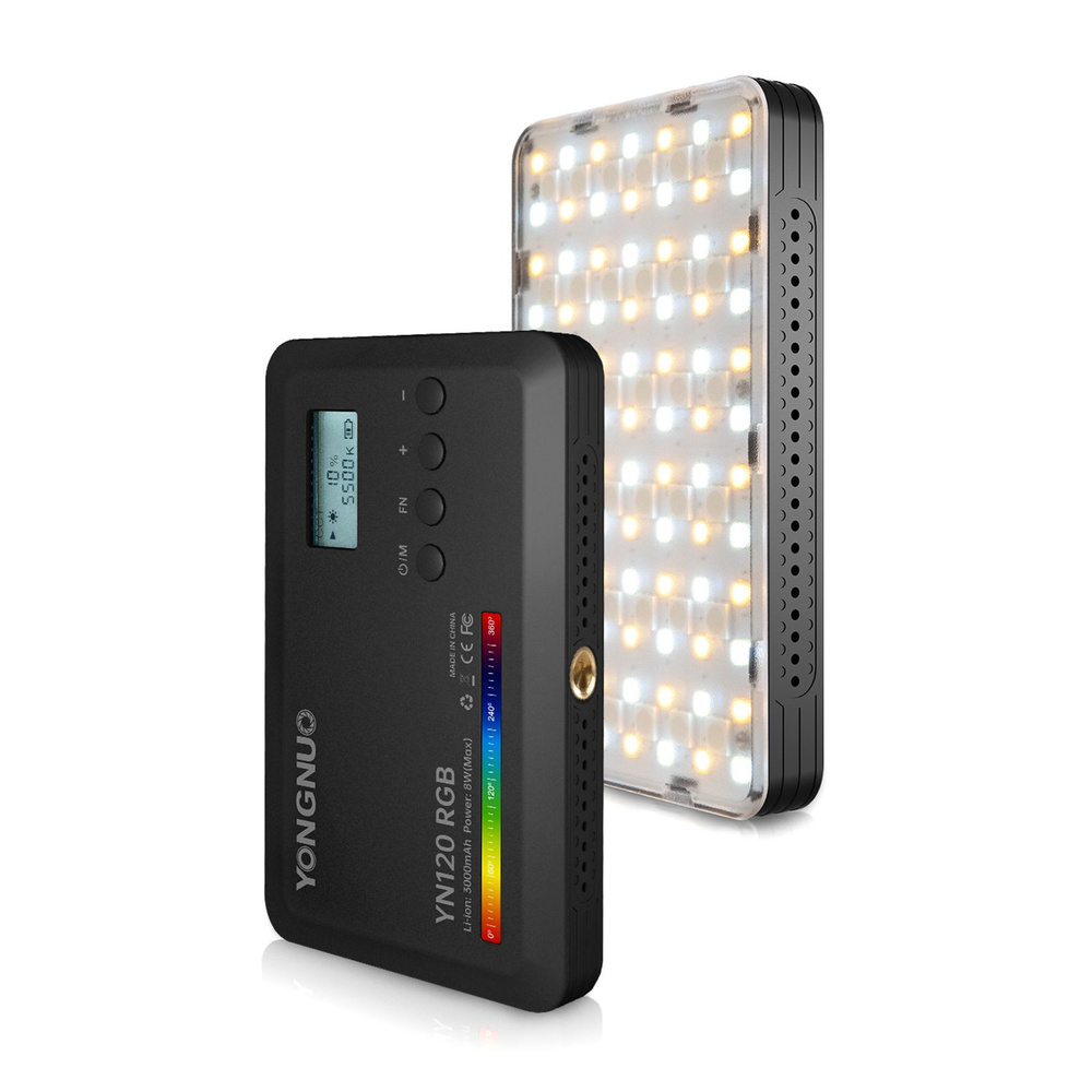 Видеосвет,YONGNUO,RGB 8 Вт 3000 мА 2500K-9900K LED Type-C,портативный ...