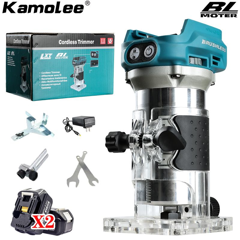 Бесщеточный электрический триммер по дереву Kamolee 1800 Вт (батареи 2 ...