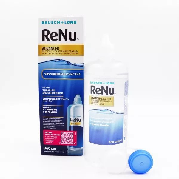 Раствор для контактных линз ReNu ADVANCED, 360 мл+ контейнер - купить с ...