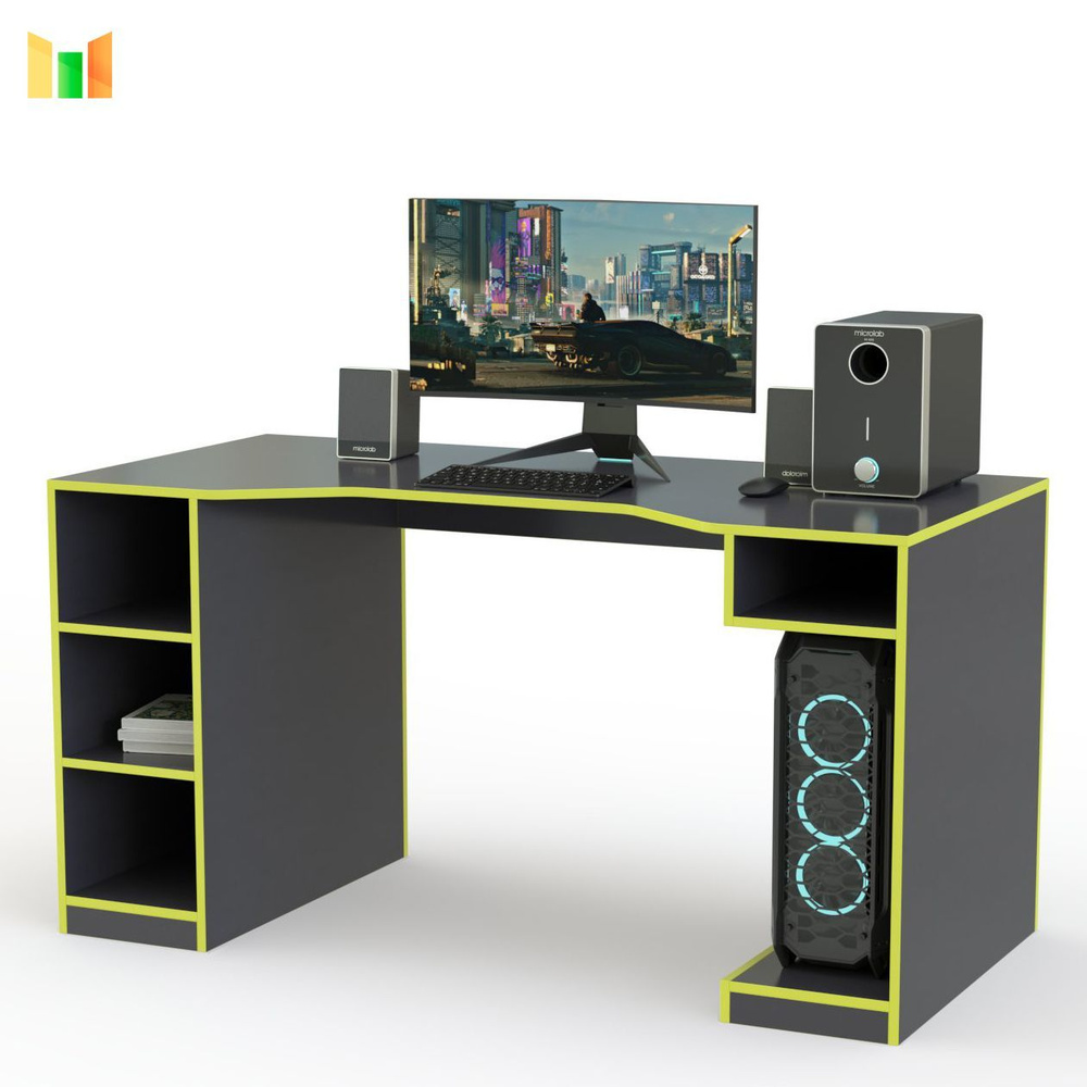 Компьютерный стол BestMebel Игровой Слоун 13, 150х98х75 см - купить по ...