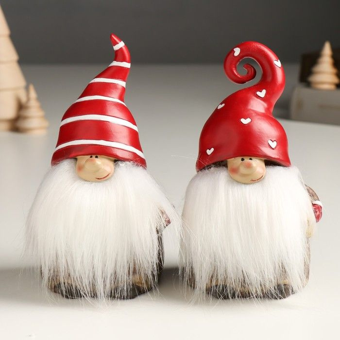 Сувенир полистоун "Гномик в красном колпаке" МИКС 6х6,5х14,5 см ...
