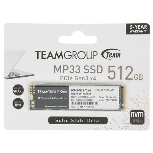512 ГБ Внутренний SSD-диск Teamgroup 3D NAND 2280 MP33 (TM8FP6512G0C101 ...
