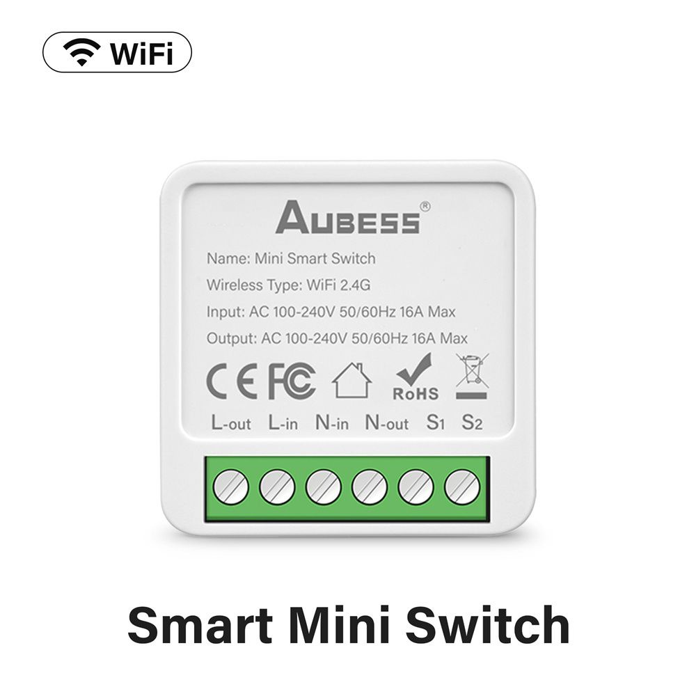 5 куска Мини переключатель Wifi реле Tuya Wifi Mini Smart Switch 16a 2 Ways Control купить с