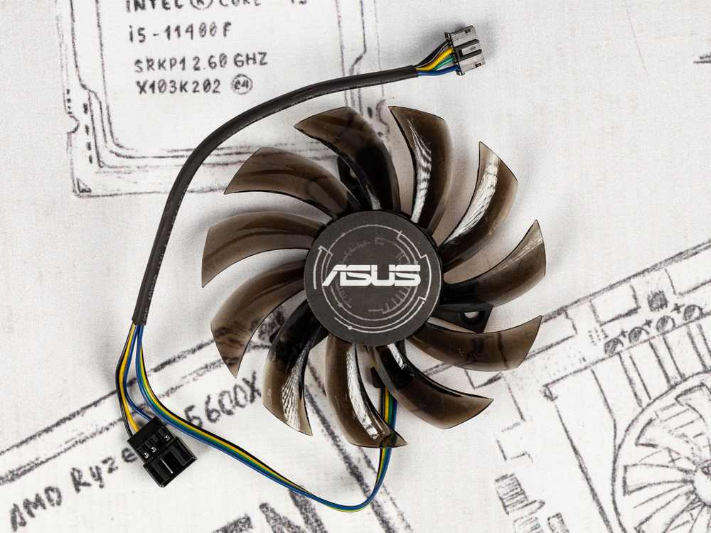 Вентилятор для видеокарты ASUS GeForce GTX 1050 Ti, 760, 750 Ti, 660 ...