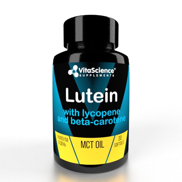 VitaScience Комплекс витаминов Лютеин + Ликопин + Бета-каротин, 30 ...