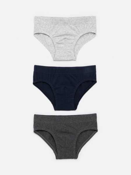 Комплект трусов Мальчики Acoola брифы Трикотаж серый, черный, размер 158, 164 Средняя Китай ...