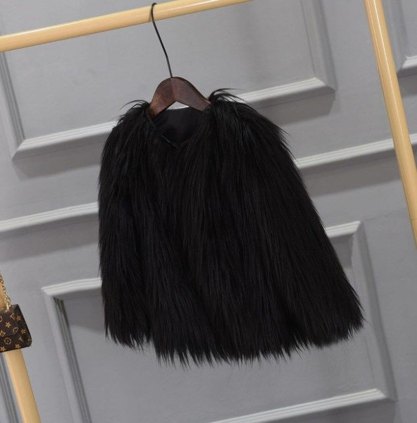 Шуба Женский MOOCIE Мех искусственный черный, размер 48 Китай Зима Молния купить c доставкой на ...