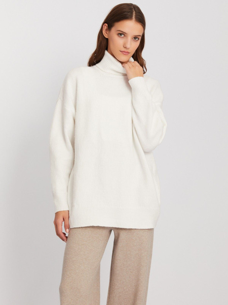 Свитер Женский Zolla белый Полиэстер, размер 42 Длинный Китай купить c доставкой на OZON по ...