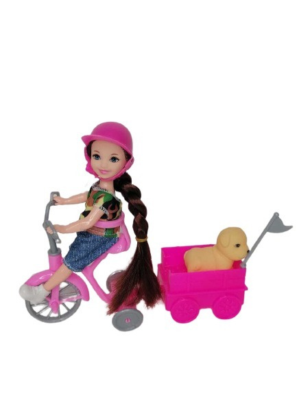 Кукла "Малышка" с питомцем на велосипеде Высота куклы 15 см - купить с ...