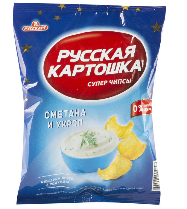 Чипсы картофельные Русская картошка сметана и укроп 20гр 5шт - купить с ...