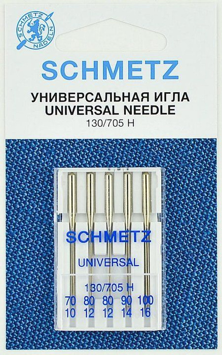 Иглы стандартные Schmetz 130/705H №70, 80(2), 90, 100, 5 шт./в уп. арт. 22:15.2.VLS - купить с ...