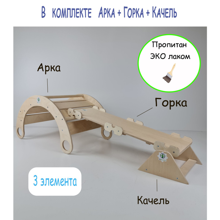 Арка качалка, Двусторонняя Горка Пиклера, Качель покрытые эко лаком ...